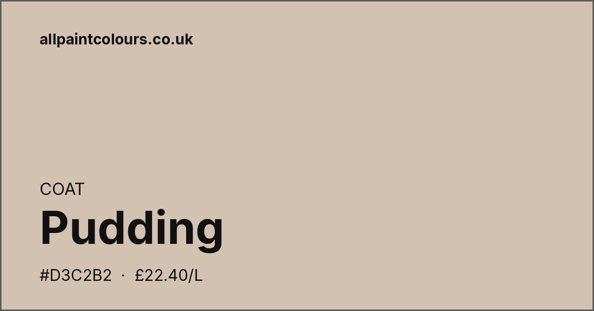 Pudding by Coat — alternatives, matches & prices | allpaintcolours.co.uk